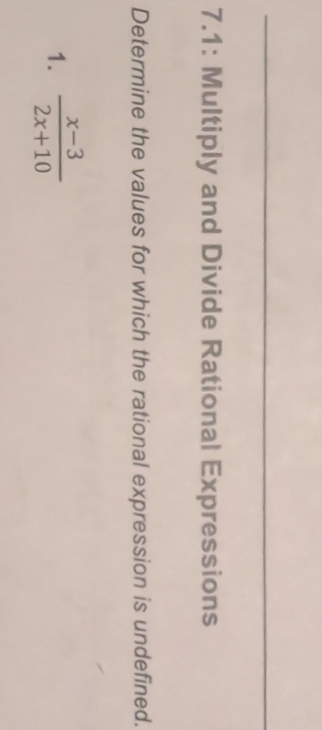 Solved 7.1: Multiply and Divide Rational | Chegg.com