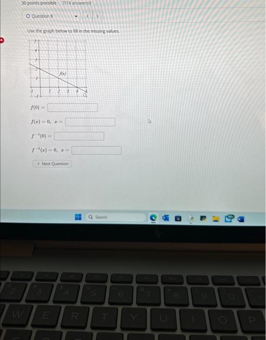 Solved Use the graph below to fill in the missing values. | Chegg.com