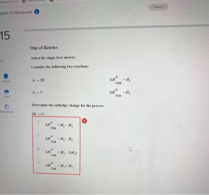 Solved board Learn Soved apter 10 Homework 15 Out of Retries | Chegg.com