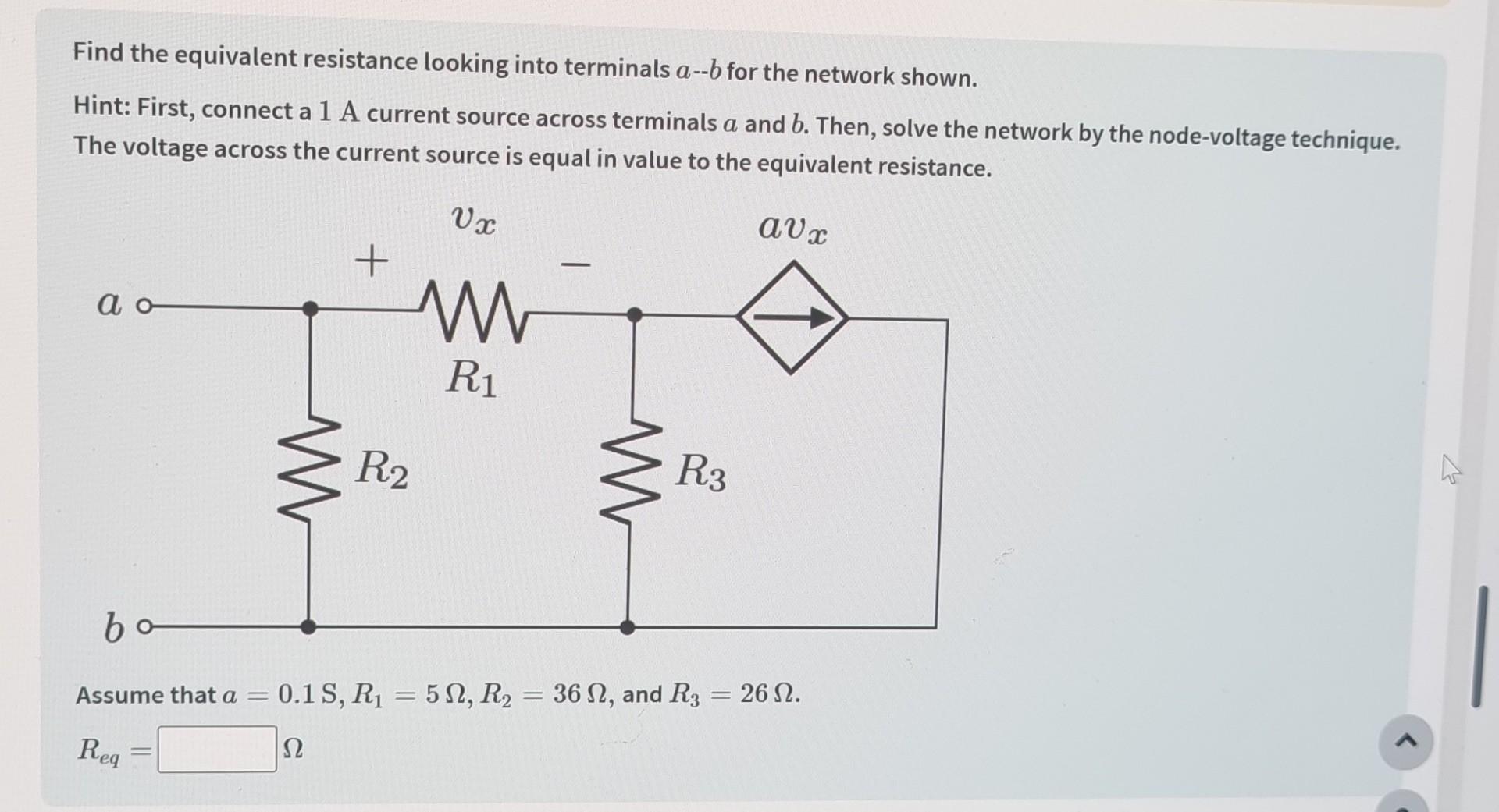 Solved Find the equivalent resistance looking into terminals | Chegg.com