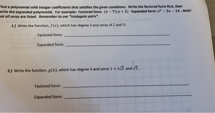 Solved Find a polynomial with integer coefficients that | Chegg.com