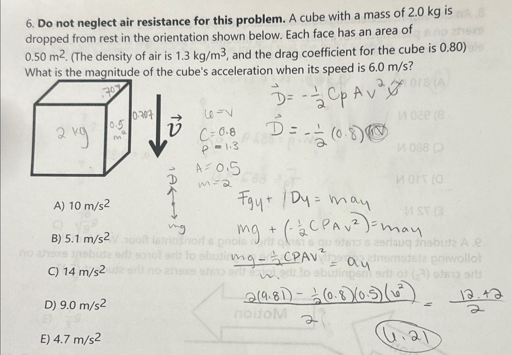 Solved Do not neglect air resistance for this problem. A | Chegg.com