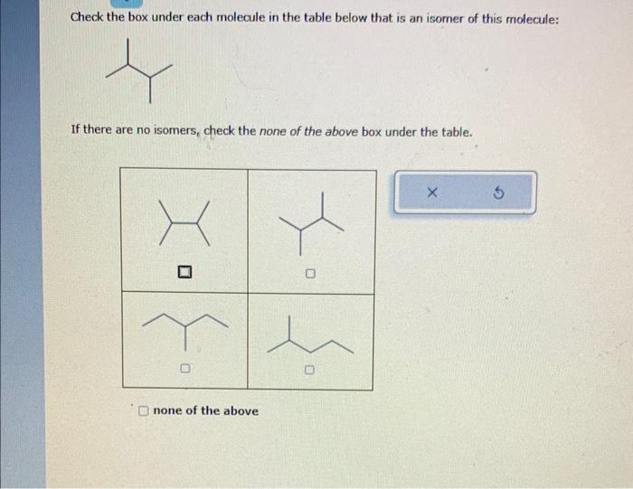 Solved Check the box under each molecule in the table below | Chegg.com