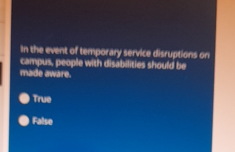 Solved In the event of temporary service disruptions on | Chegg.com