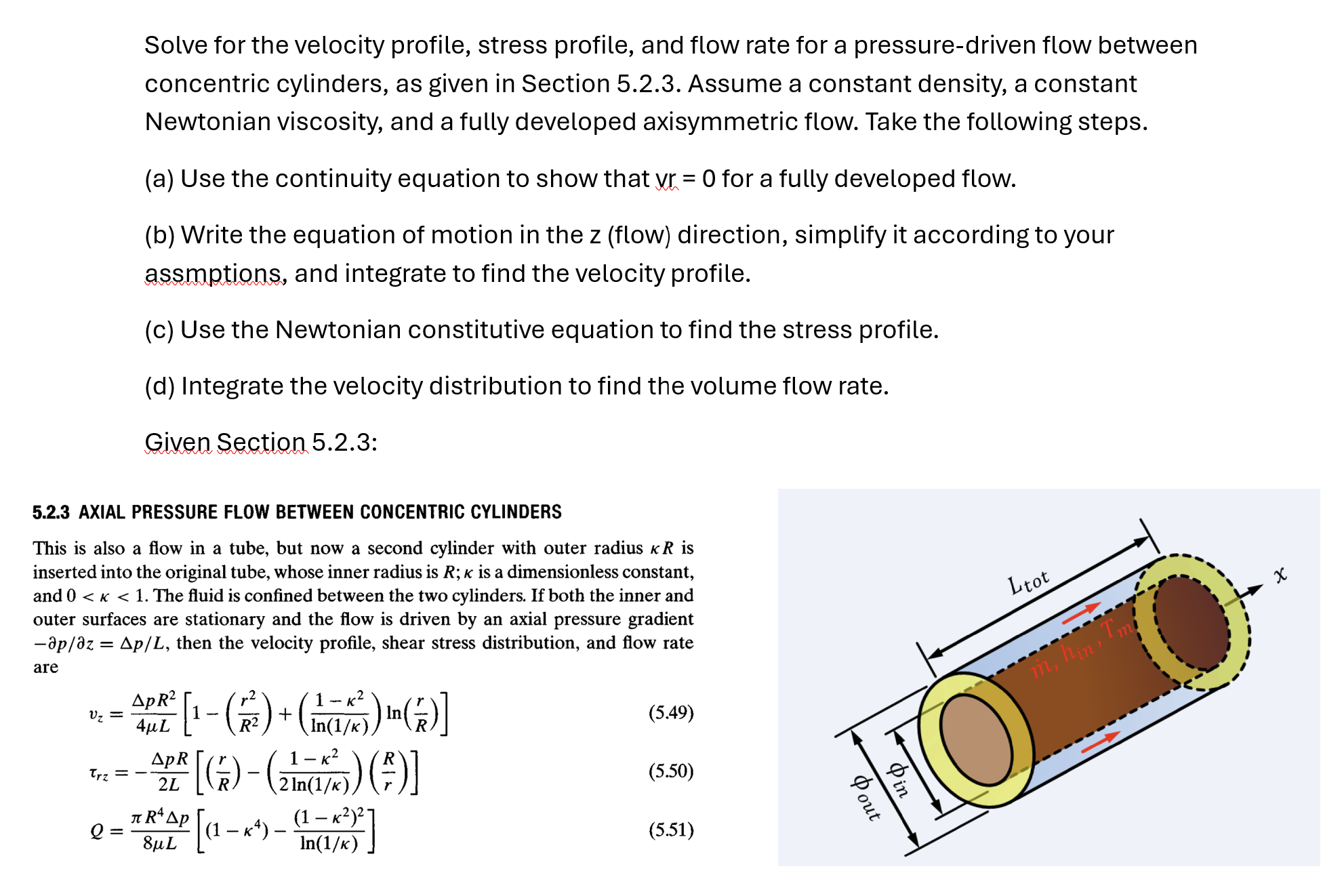Solved Solve for the velocity profile, stress profile, and | Chegg.com