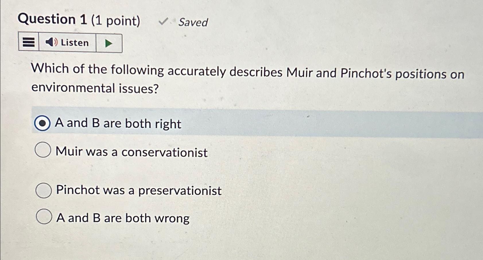 Solved Question 1 (1 ﻿point) ﻿SavedWhich of the following | Chegg.com