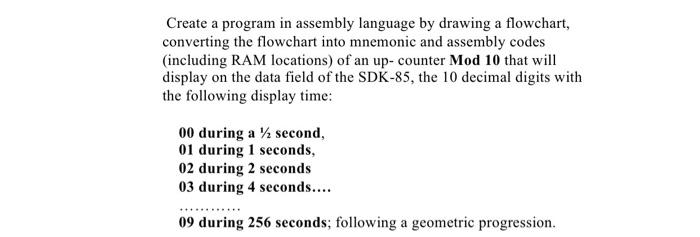 Create a program in assembly language by drawing a | Chegg.com