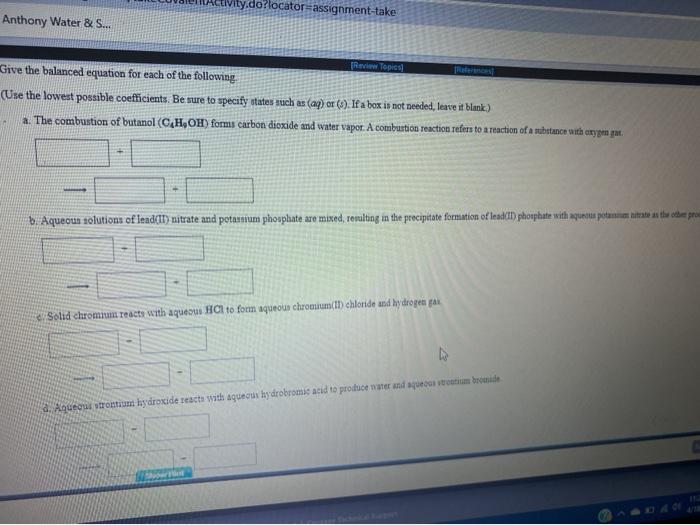 Solved vity.do?locator assignment-take Anthony Water & S... | Chegg.com