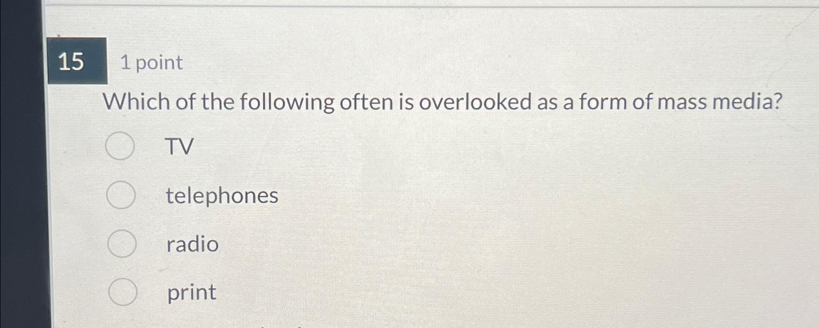 Solved 1 ﻿pointWhich of the following often is overlooked as | Chegg.com