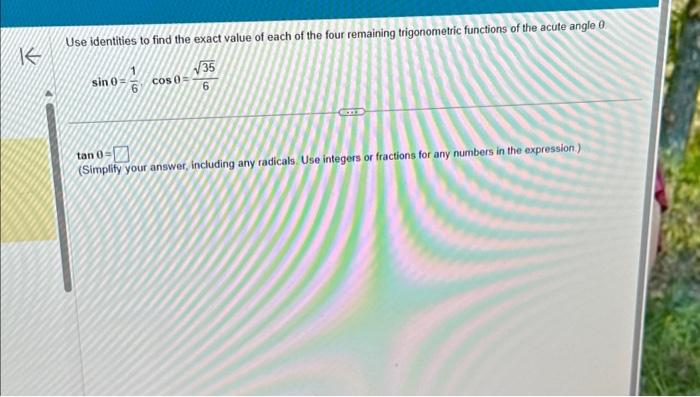 Solved K Use identities to find the exact value of each of | Chegg.com