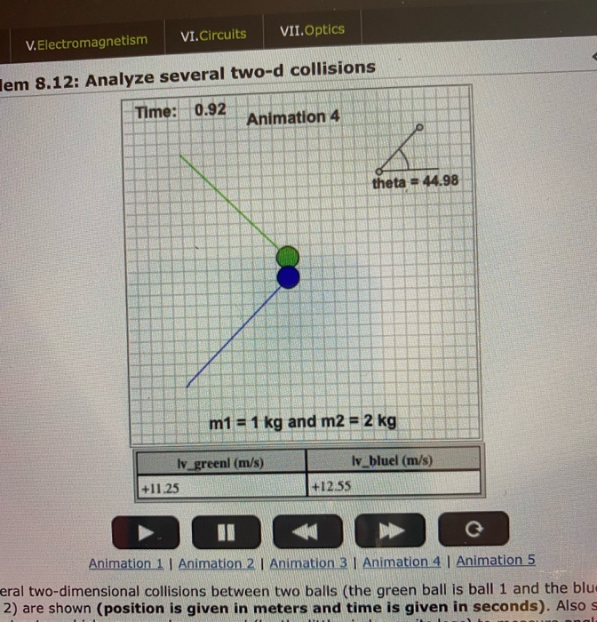 Solved Several two-dimensional collisions between two balls | Chegg.com