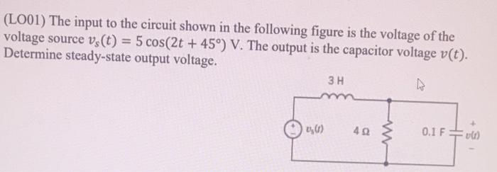 Solved (L001) The input to the circuit shown in the | Chegg.com
