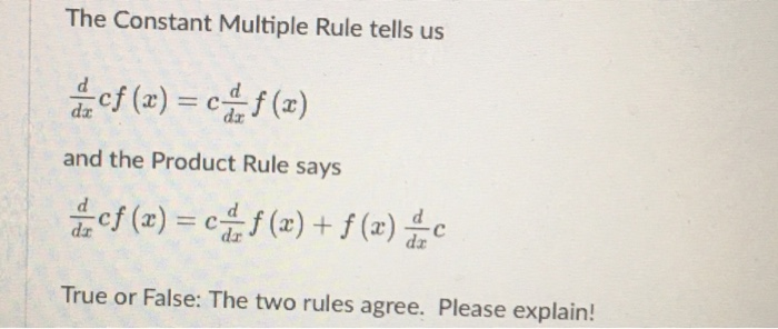Solved The Constant Multiple Rule tells us cf (x) = c++ (3) | Chegg.com