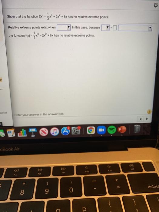 Solved Show That The Function F X 2x2 6x Has No