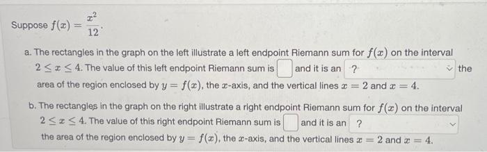 Solved Suppose f(x)=12x2. a. The rectangles in the graph on | Chegg.com