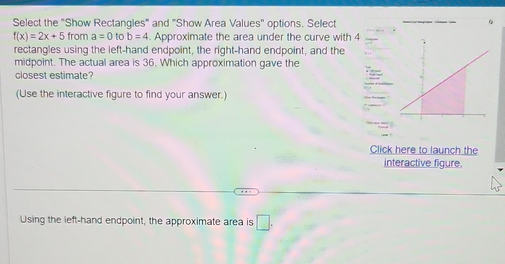 Solved Select the "Show Rectangles" and "Show Area Values" | Chegg.com