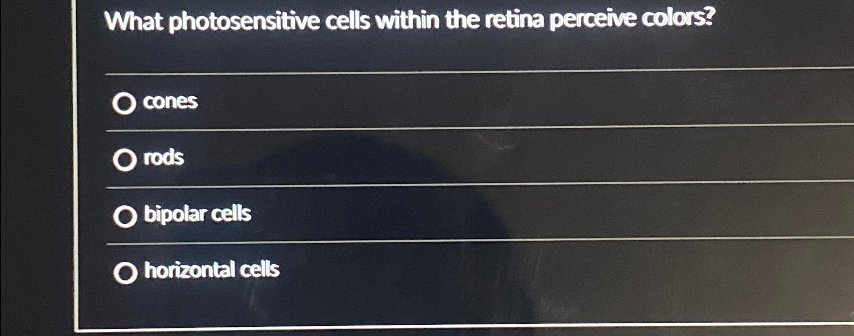 Solved What photosensitive cells within the retina perceive | Chegg.com