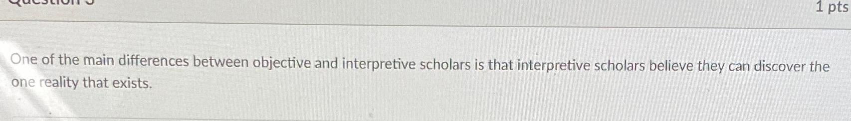 Solved One of the main differences between objective and | Chegg.com