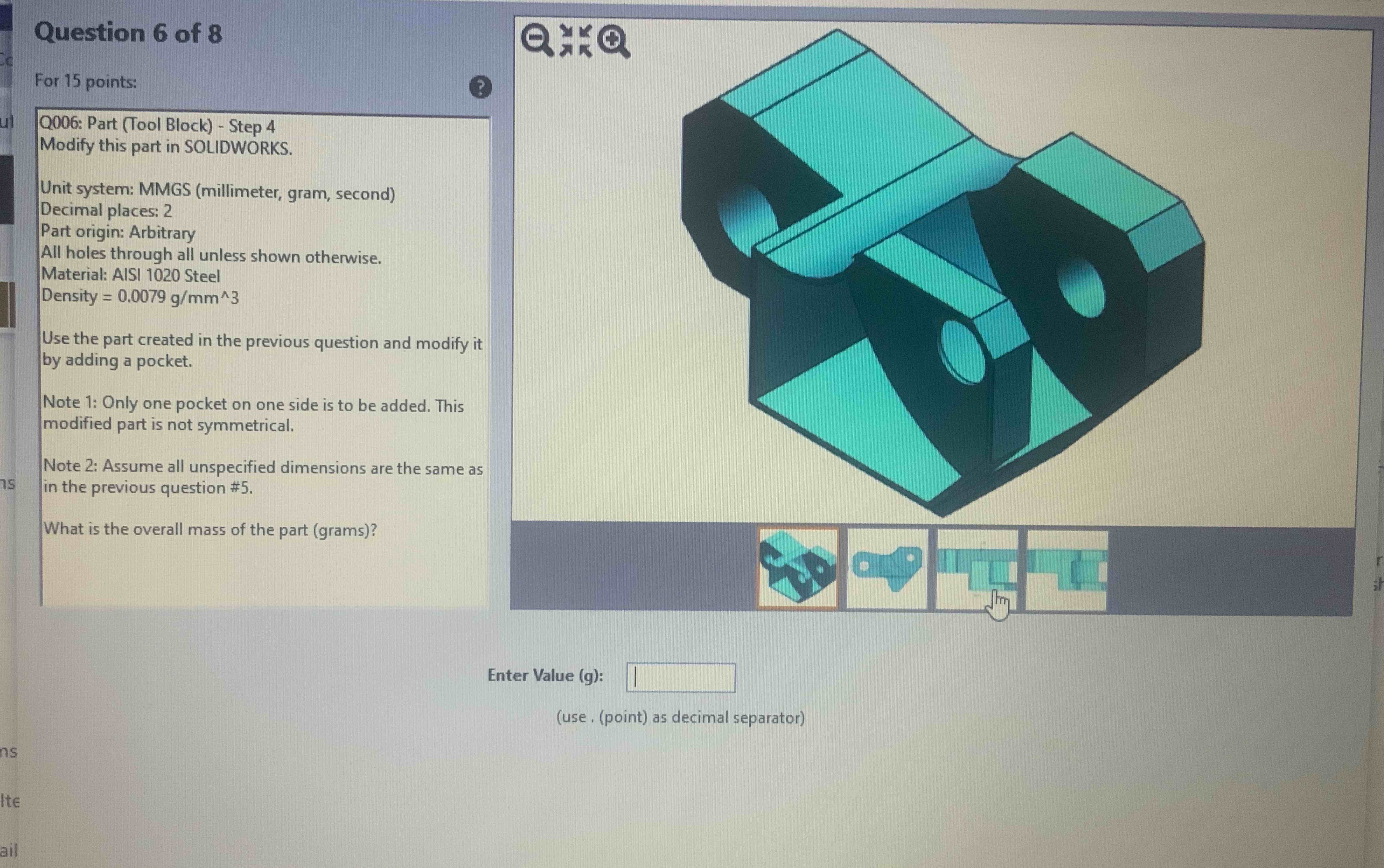 Question 6 ﻿of 8For 15 ﻿points:Q006: Part (Tool | Chegg.com