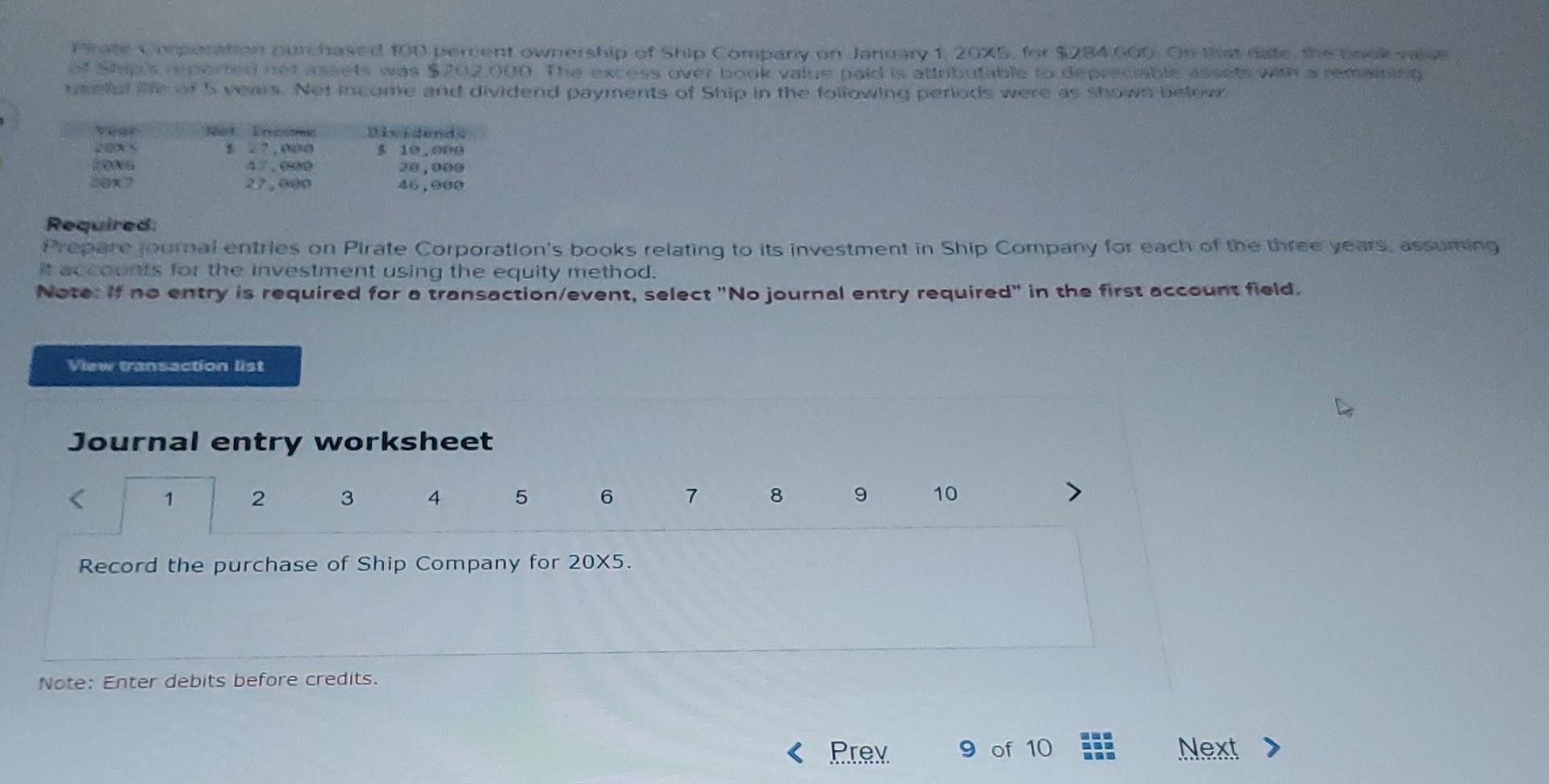 Journal entry worksheet Record the equity-method | Chegg.com