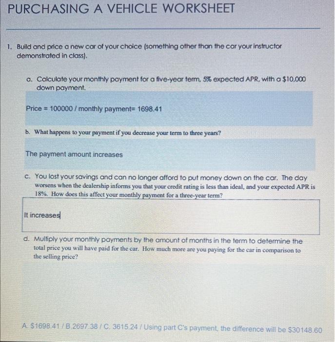 Solved ANSWER QUESTION 2/ use the answers from question 1 | Chegg.com