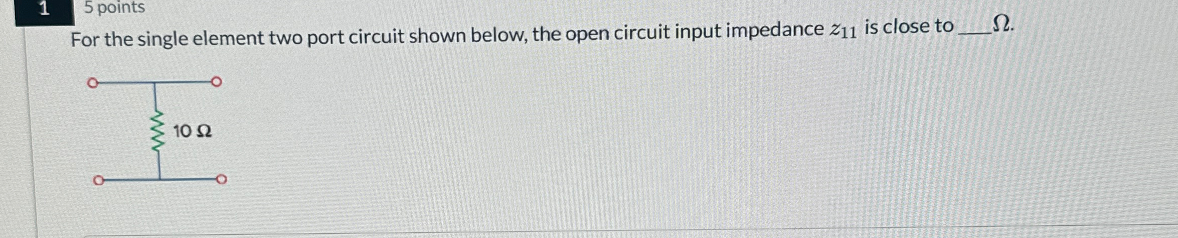 Solved 5 ﻿pointsFor the single element two port circuit | Chegg.com