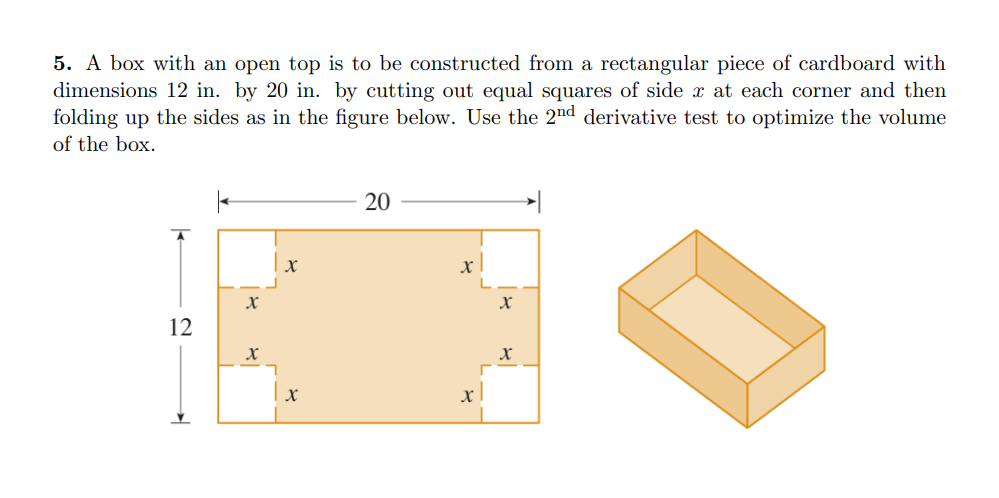 Solved A box with an open top is to be constructed from a | Chegg.com