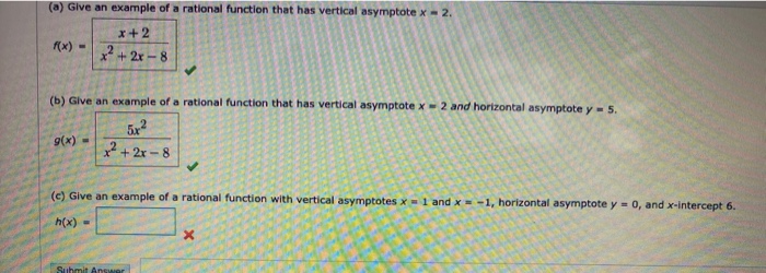 Solved (a) ﻿Give an example of a rational function that has | Chegg.com