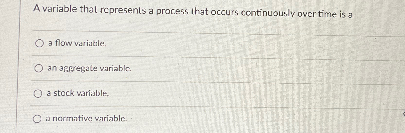Solved A variable that represents a process that occurs | Chegg.com