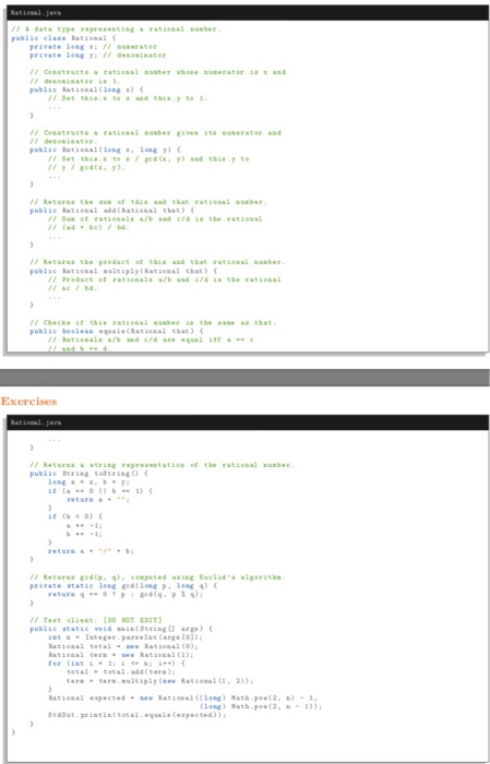 Solved in Exercise 5. Rational Number) Implement a data type | Chegg.com