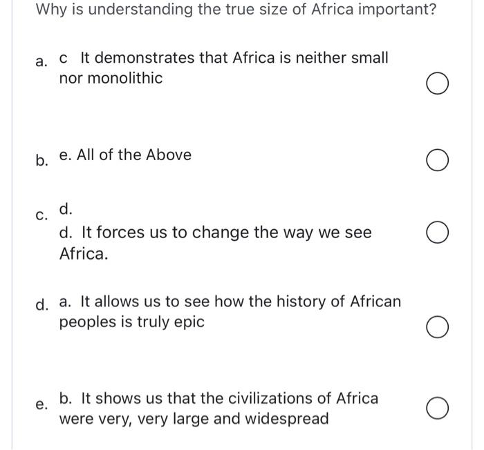 Why is understanding the true size of Africa | Chegg.com