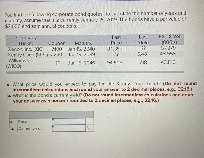 Solved You find the following corporate bond quotes. To | Chegg.com