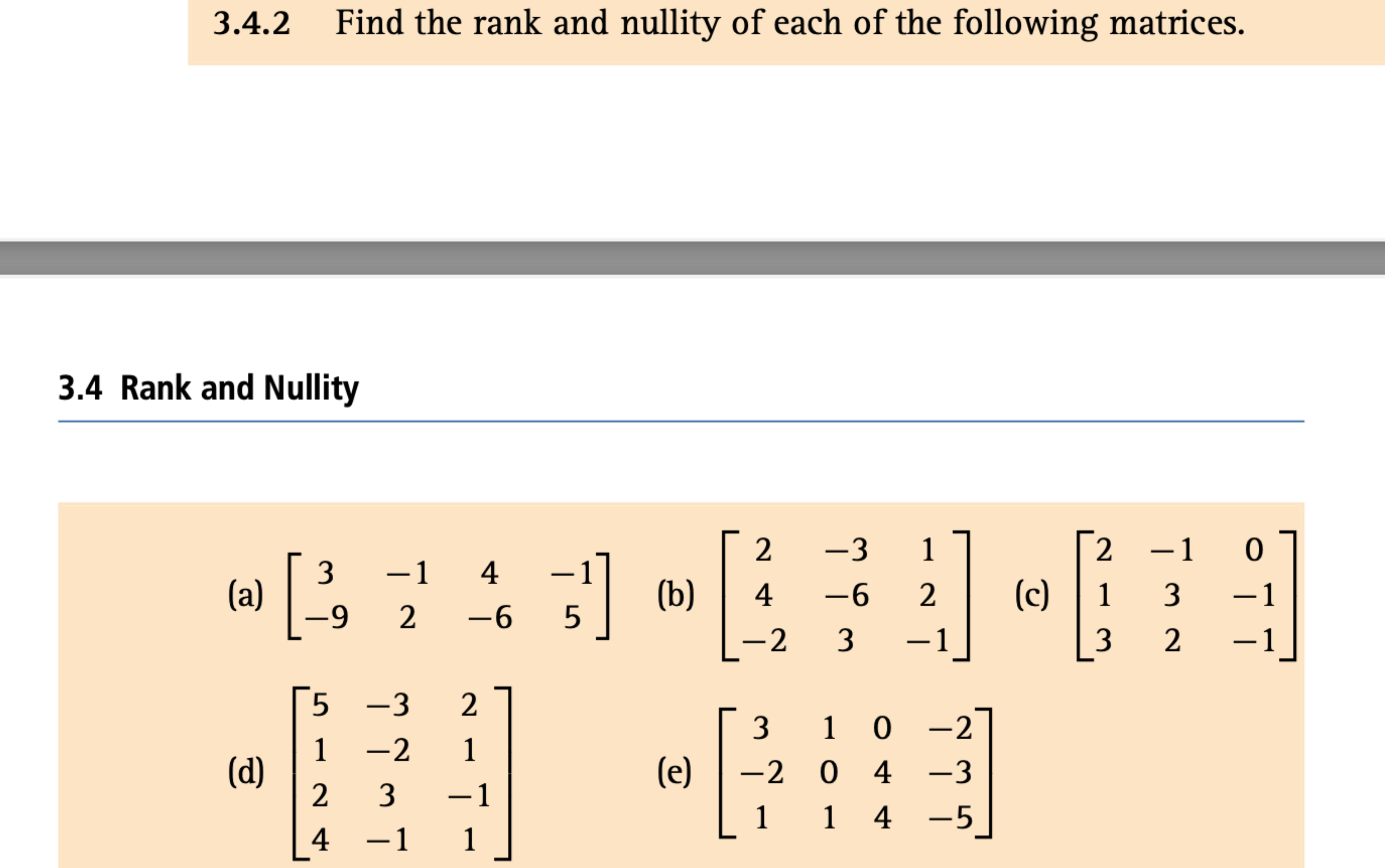 Solved 3.4.2 ﻿Find the rank and nullity of each of the | Chegg.com