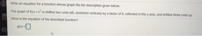 Solved Write an equation for a function whose graph fits the | Chegg.com