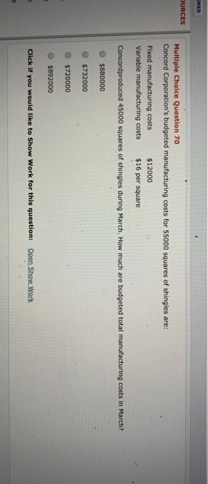 Solved IMER OURCES Multiple Choice Question 70 Concord | Chegg.com Solved IMER OURCES Multiple Choice Question 70 Concord | Chegg.com
