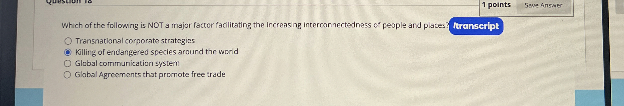 Solved 1 ﻿pointsSave AnswerWhich of the following is NOT a | Chegg.com