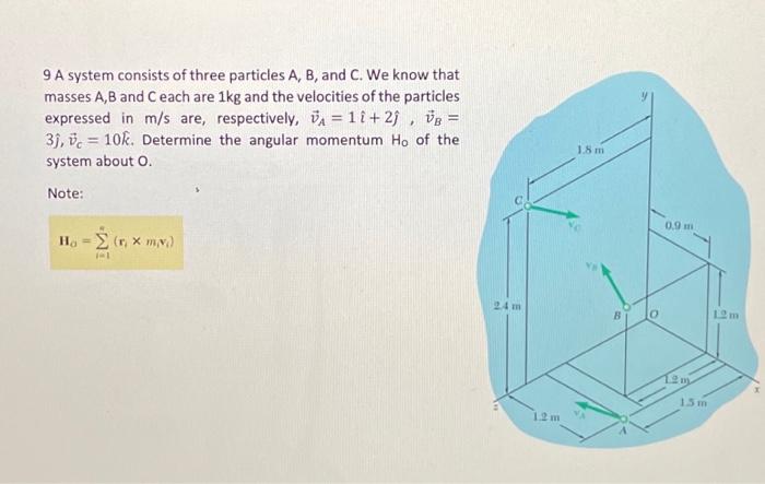 Solved 9 A system consists of three particles A, B, and C. | Chegg.com