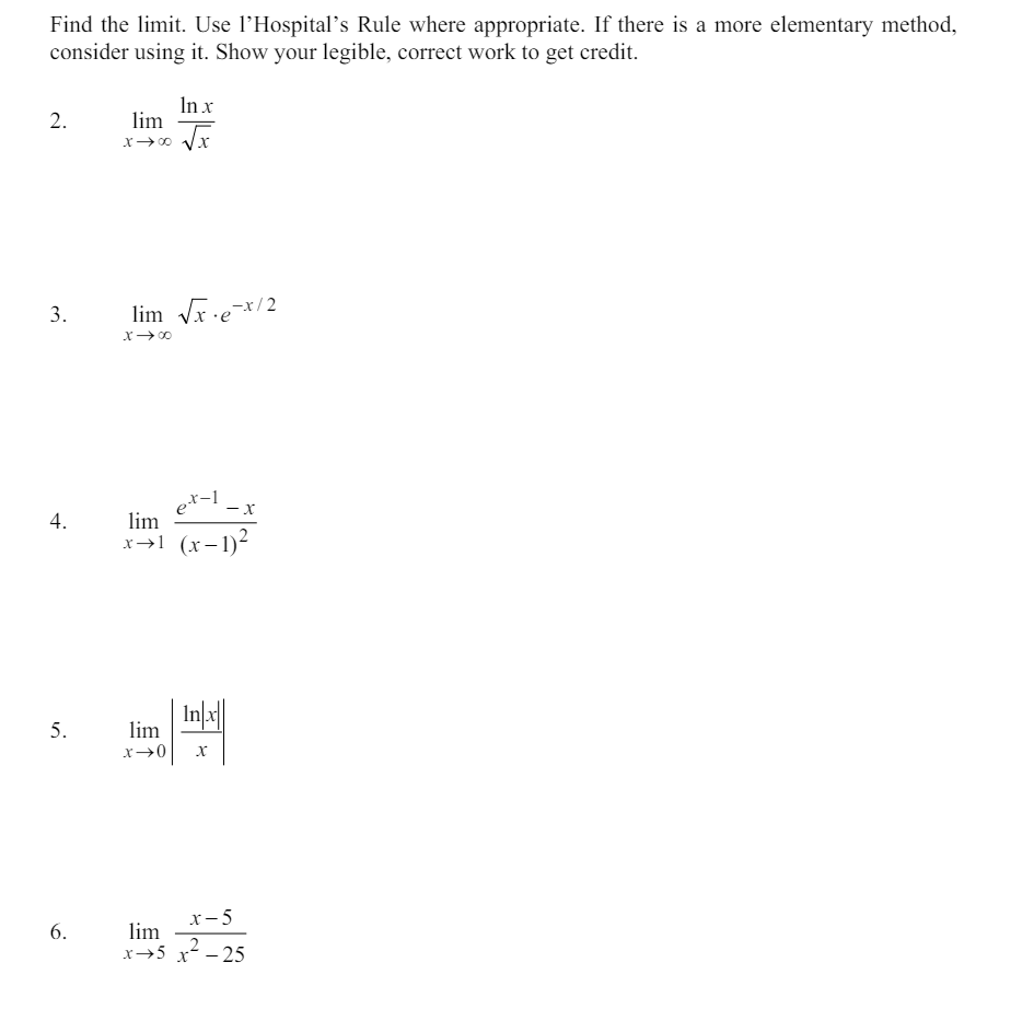 Solved Find the limit. ﻿Use l'Hospital's Rule where | Chegg.com