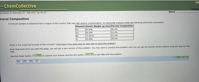 Solved NE Car The ChemCollective Octer Teaching and Learning | Chegg.com