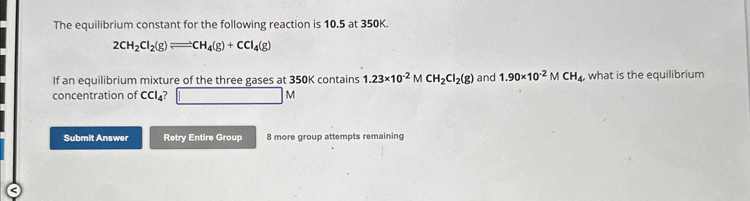 Solved Consider the following equilibrium system at | Chegg.com