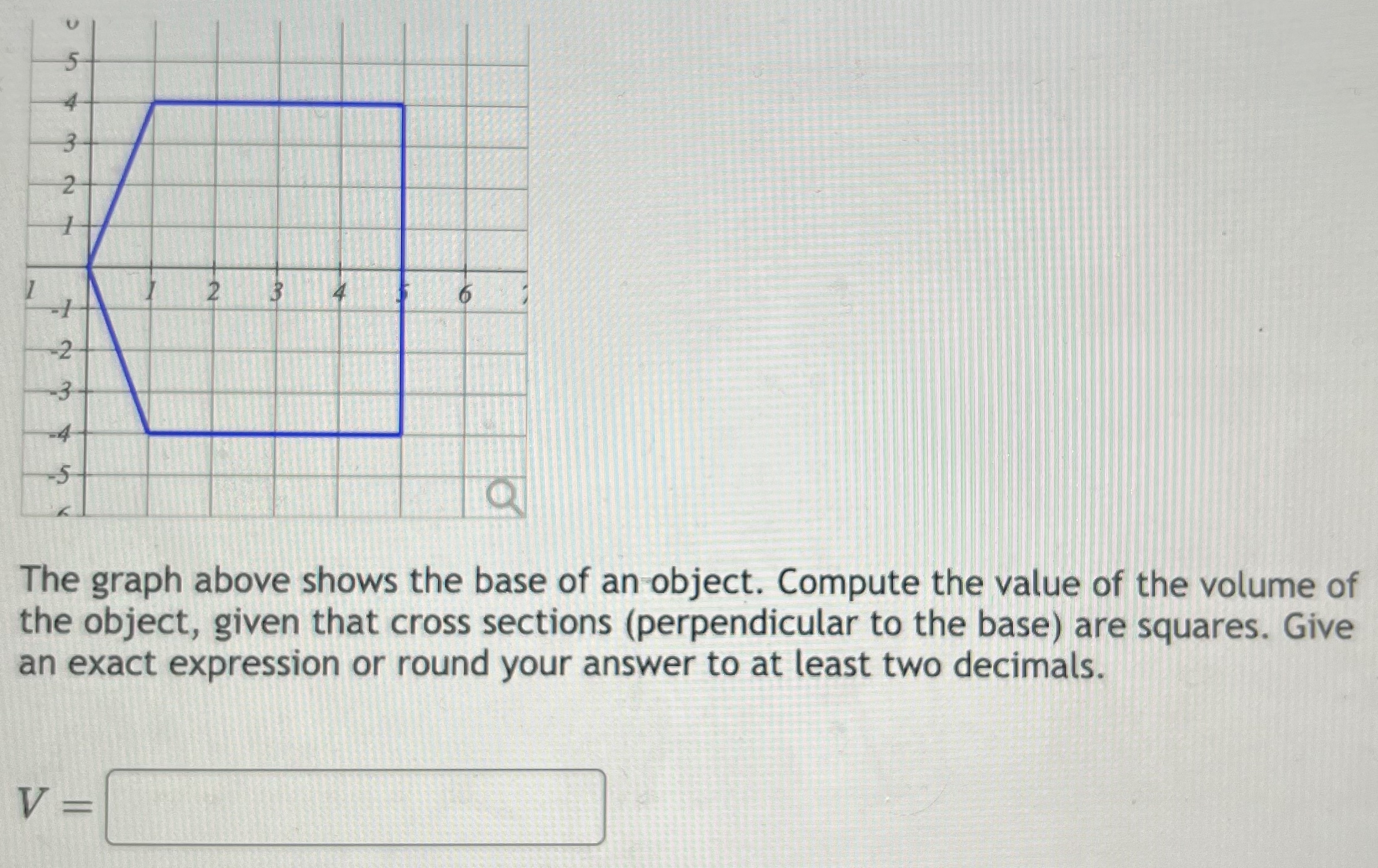 Solved The graph above shows the base of an object. Compute | Chegg.com