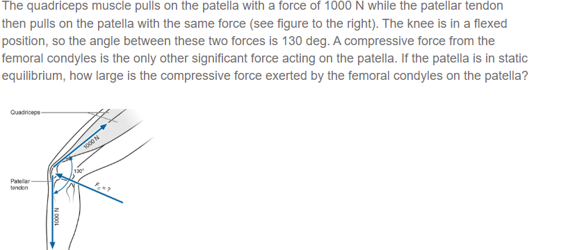 Solved The quadriceps muscle pulls on the patella with a | Chegg.com