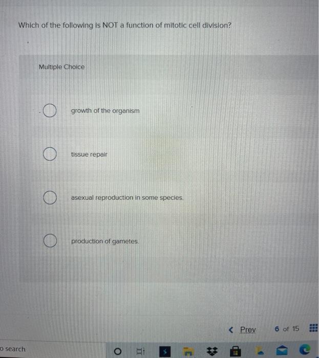 Solved Which of the following is NOT a function of mitotic | Chegg.com