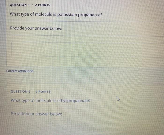 Solved QUESTION 1 . 2 POINTS What type of molecule is | Chegg.com