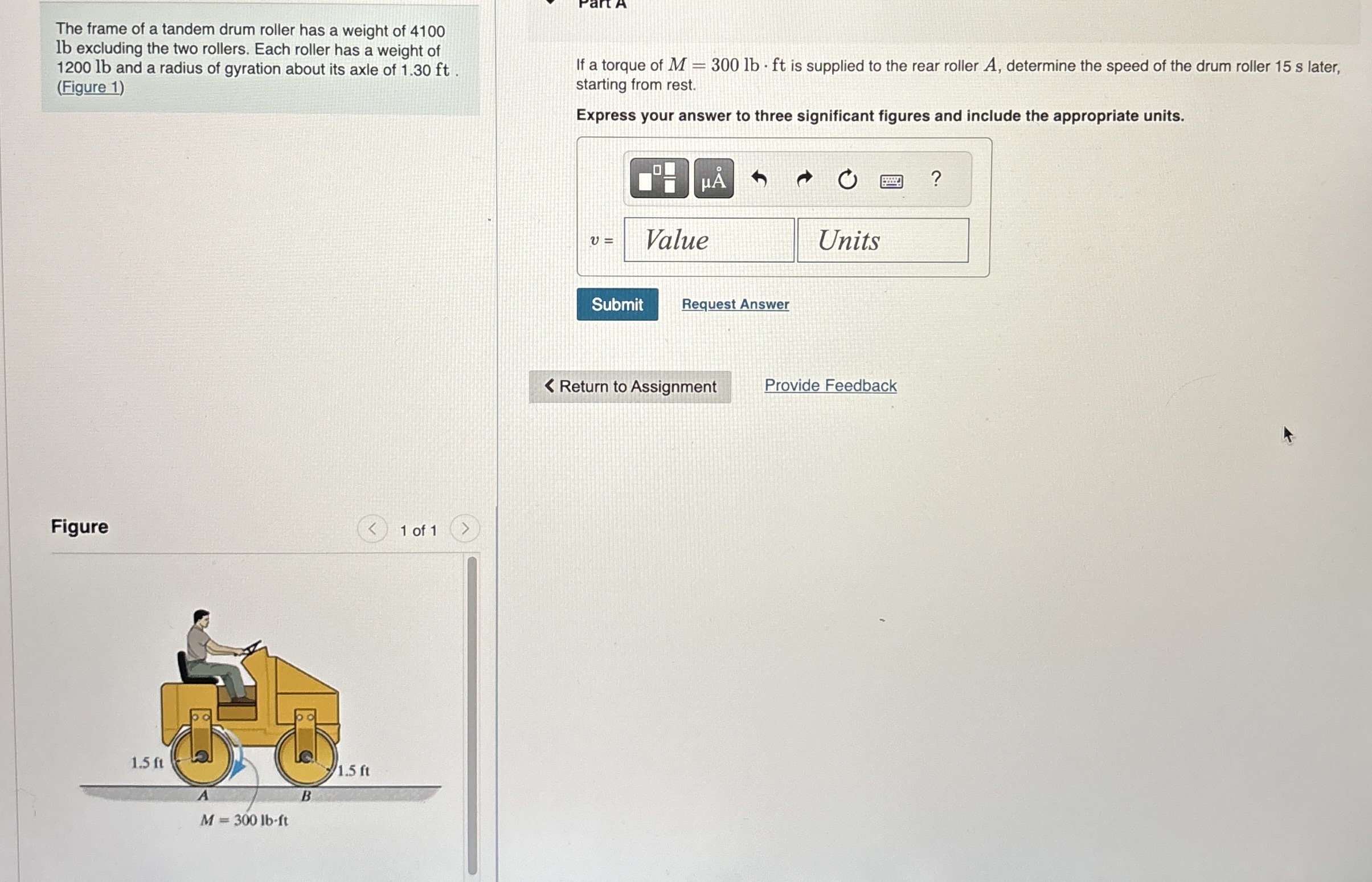 Solved The frame of a tandem drum roller has a weight of | Chegg.com