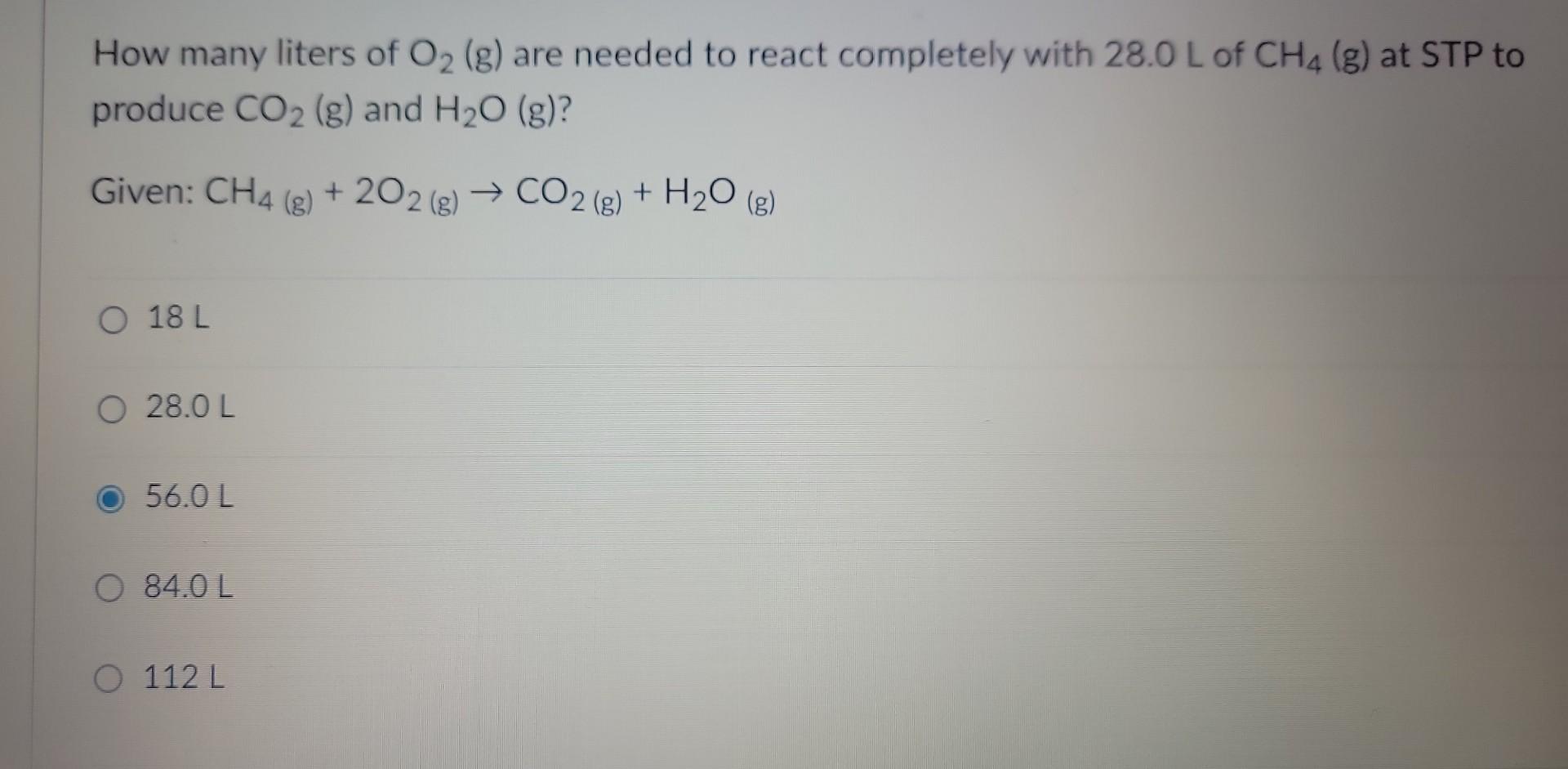Solved How many liters of O2( g) are needed to react | Chegg.com | Chegg.com