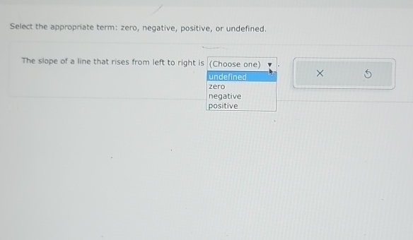 Solved Select the appropriate term: zero, negative, | Chegg.com