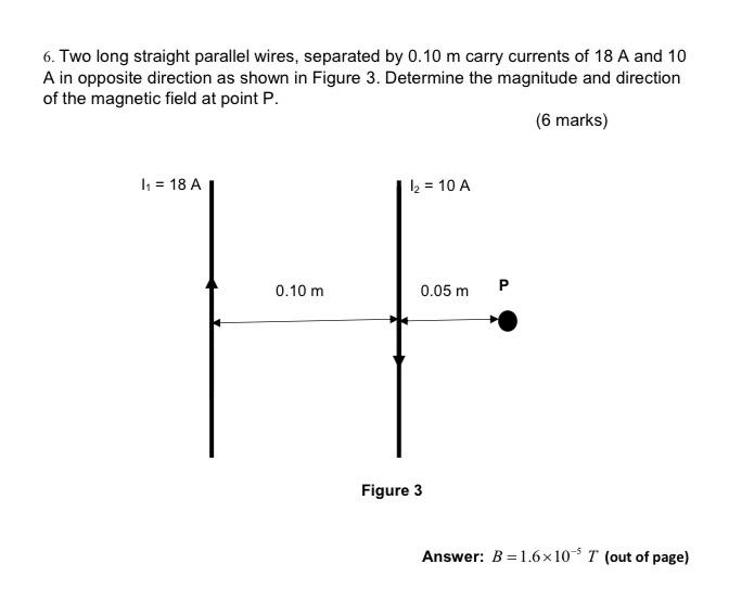 Solved 6. Two long straight parallel wires, separated by | Chegg.com