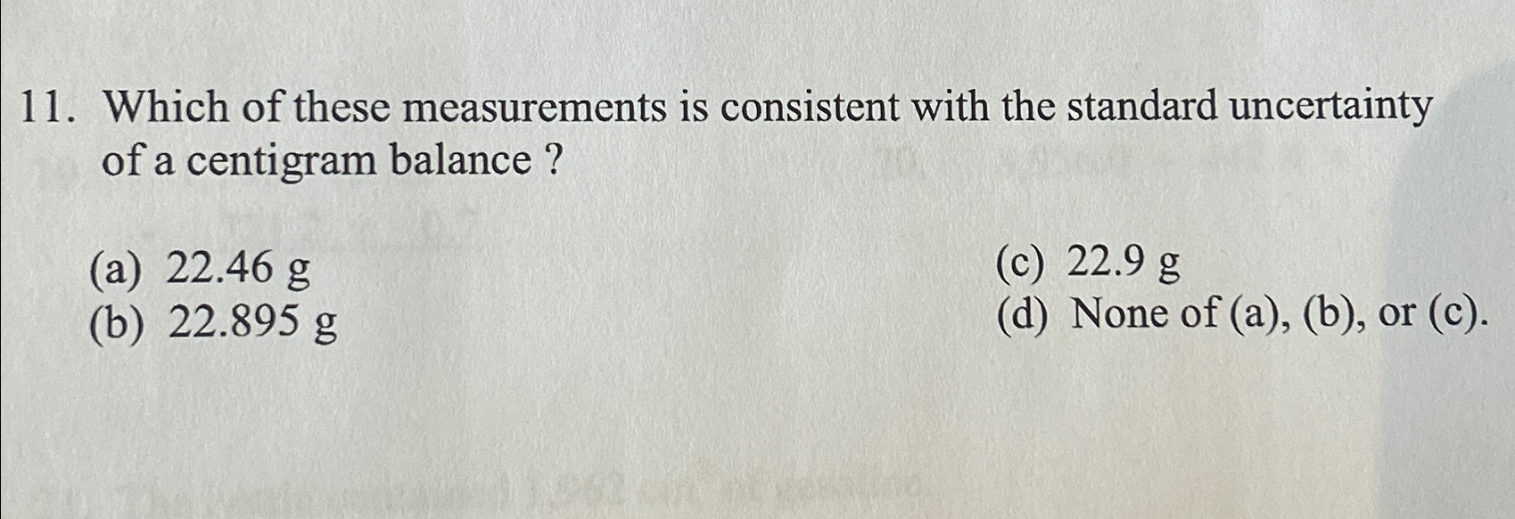 Solved Which of these measurements is consistent with the | Chegg.com