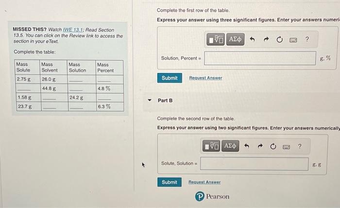 Solved Complete the first row of the table. Express your | Chegg.com